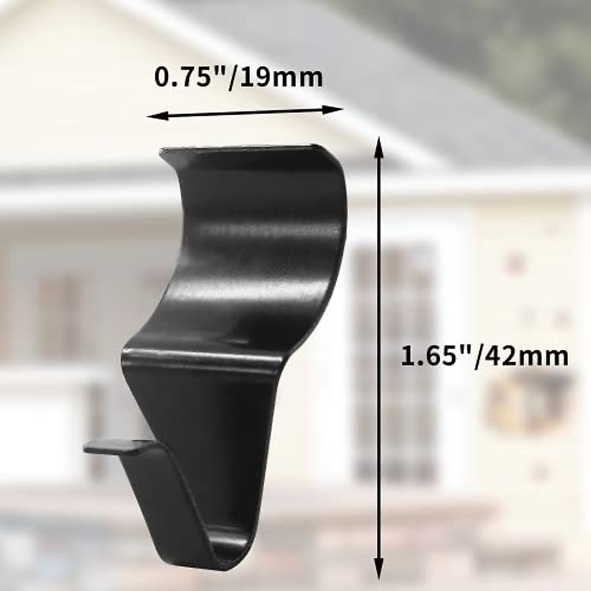 Biaungdo 12 Pcs Vinyl Siding Hooks, Heavy Duty Stainless Steel Black Vinyl Siding Hangers, No Hole Needed Low Profile Siding Clips for Hanging Wreath, Outdoor Decorations