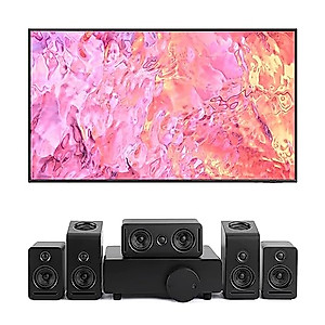 SAMSUNG QN50Q60CAFXZA 50 Inch QLED 4K Quantum HDR Smart TV with a MONACO-5-1-2-SOUNDSEND 5.1.2Ch Speakers with WiSA SoundSend (2023)