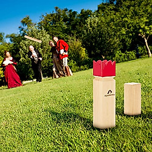 ApudArmis Kubb , Viking Chess Outdoor Clash Toss Yard Game with Carrying Case - Rubber Wooden Backyard Lawn Games Set for Teenagers Adults Family