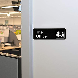 Bebarley The Office Sign, Premium Durable and Bright Acrylic Design 9"x3" Sign with Double Sided 3M Tape for Your Home Office or Business