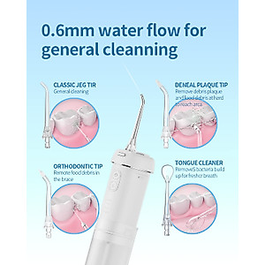 Cordless Water Dental Flosser for Teeth Cleaning, Mornwell Mini Cordless Portable Water Dental Flosser, 4 Modes Telescopic Water Tank USB Rechargeable IPX7 Waterproof for Travel, Braces & Bridges Care