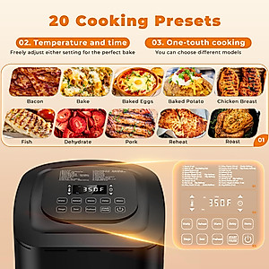Nuwave Brio 7-in-1 Air Fryer Oven, 7.25-Qt with One-Touch Digital Controls, 50°- 400°F Temperature Controls in 5° Increments, Linear Thermal (Linear T) for Perfect Results, Black