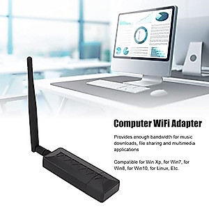 Septpenta AR9271 USB WiFi Adapter, WiFi Dual Band Network Adapter with 2.4Ghz / 150Mbps Transmission, Wear Resistant and Durable Supports for Win Xp for Win7/Win8/Win10 for Linux