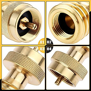 Mtsooning Steak Saver Adapter,1 LB Universal Propane Gas Grill Converter for Disposable Throwaway Cylinder, 1lb to 20lb Adapter for BBQ Grill Propane Tree Bottle