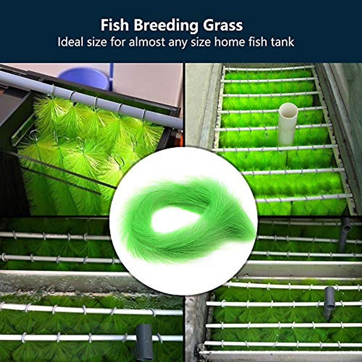 Zerodis 60cm / 100cm Aquarium Artificial Grass Decorative Fish in Aquarium Fish Tank for Breeding(100CM)