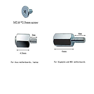M.2 SSD Mounting Screws Kit for Asus/msi Motherboards， with Nvme m2 Cooling pad