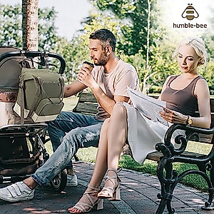 Humble Bee Kokoro All Heart Convertible Diaper Bag for Men & Women: Converts from Backpack to Tote, Spacious Compartments, Multiple Pockets, Removable Accessories & Stroller Strap Design (Olive Dusk)