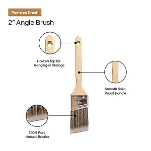 Vermeer Paint Brushes - 4-Pack - 2" Angle Sash Brushes for All Latex and Oil Paints & Stains - Home Improvement - Interior & Exterior Use