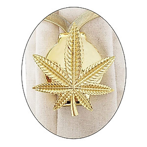 Premius Leaf Magnetic Decorative One Curtain Tie Back, Gold