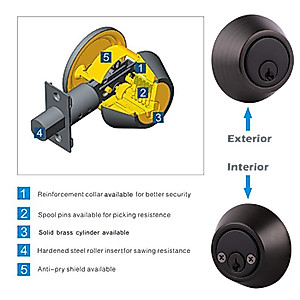 Gobrico 2 Keyed Alike Double Cylinder Deadbolts Door Locks with Same Key Oil Rubbed Bronze Finished