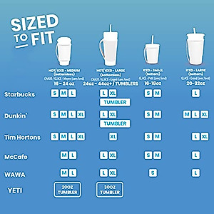 GoCuff Hot And Iced Coffee Cup Reusable Sleeves Neoprene Insulator with Handle for Cold And Hot Beverage Coozies For Soda, Latte, Tea Coffee Cups – Tired As Mother 2.0 (Medium)
