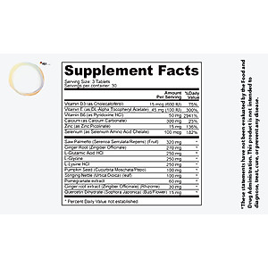 REX GENETICS Prostala Complete - Prostate Support for Men PER 3 Tablets 90 Counts | Saw palmetto extract | Lycopene | Pumpkin seed oil