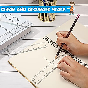 56 Pcs Rulers Bulk for Classroom Office Mini Ruler Plastic Drafting Ruler Measuring Tool Standard Scale Metric Ruler with Centimeters and Inches for Student School (Clear, 6 Inch)