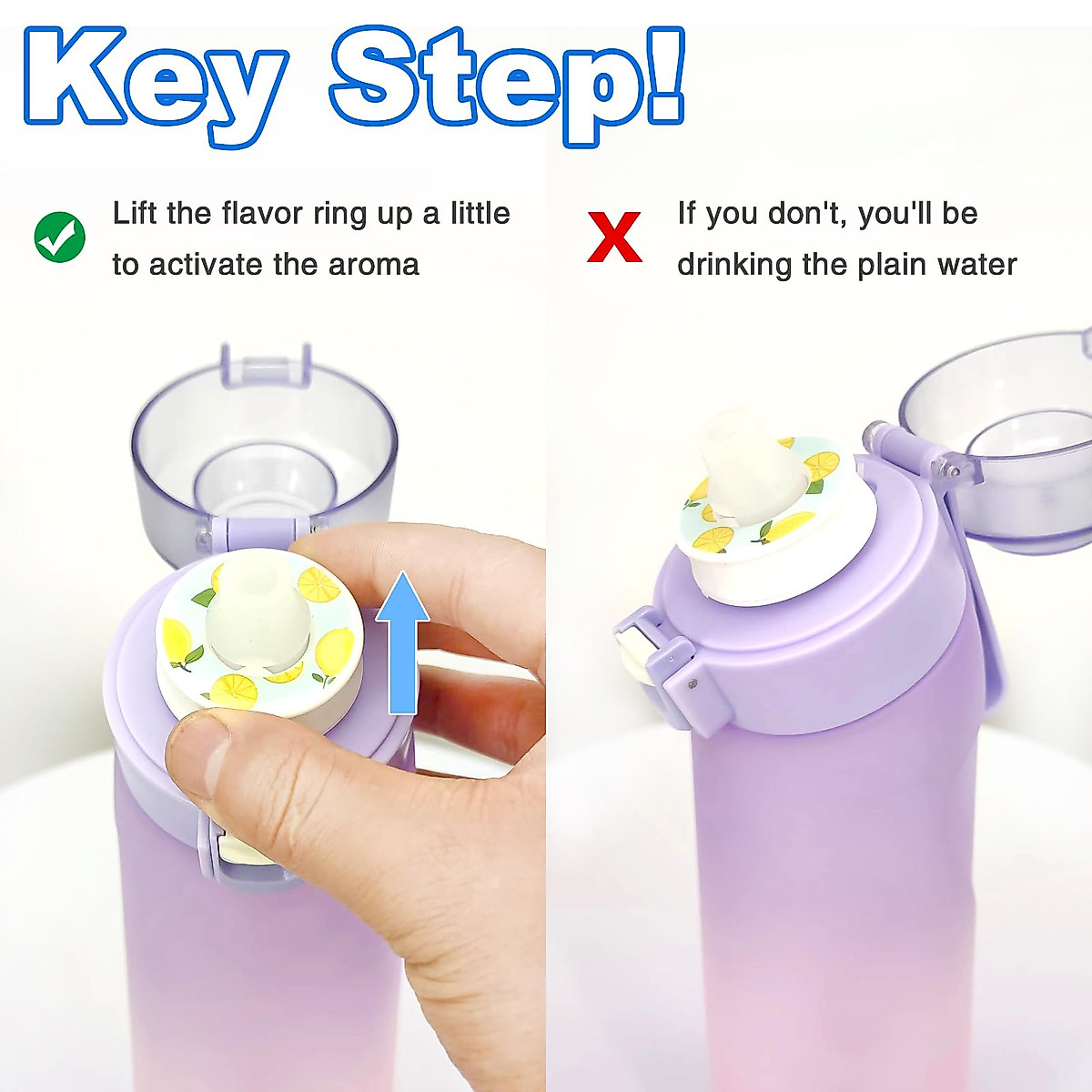 ECENUR 7 Flavor Pods for Air Water Bottle, Scent Rings Water Bottles Accessory, 0% Sugar 0% Calories Fruit Fragrance Pods for Daily Exercise Boost Drinking Water