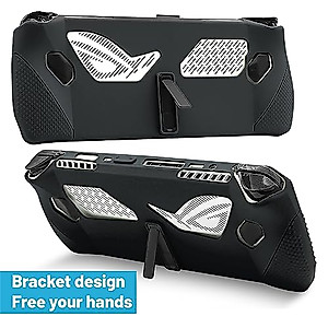 LUPAPA Protective Case for ROG Ally with Kickstand, Protective Shell for ROG Ally Made of Silicone for Anti-slip and Anti-drop, Accessories for ROG Ally Gaming Handheld (Black)