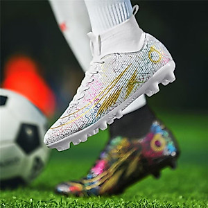Mikrydco Women Soccer Cleats Mens Football Boots Professional High-Top Turf Shoes Big Boys Girls Sneakers Outdoor Indoor Competition Training