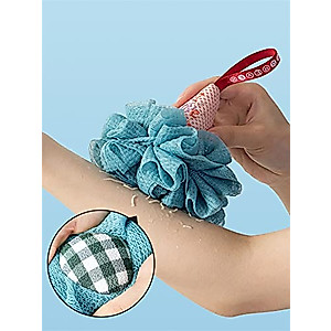 INGVY Dry Brushing Body Brush Soft Shower Mesh Foaming Sponge Body Scrub Exfoliating Back Brush Skin Cleaner Bath Bubble Ball Skin Care Bathing Accessories (Color : White)