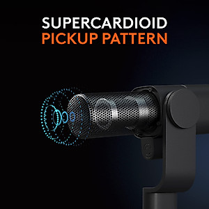 Logitech for Creators Blue Sona Active Dynamic XLR Broadcast Microphone for Streaming and Content Creation, ClearAmp Preamp, Dual-Diaphragm Capsule, Internal Shockmount - Graphite (Renewed)