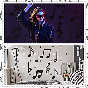 Yulejo 8 Pieces Treble Clef Wooden Wall Decor Black Music Notes Art Hanging Note Wood Decorations for Home Decorative Musical Studio Party