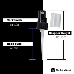 The Bottle Depot - 15ml Spray Bottle - 24 Pack - Clear Amber - 18-400 Neck Finish - Glass Bottle with Sprayer