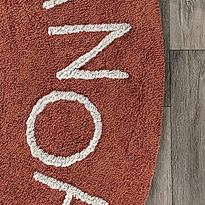 nuLOOM Kids Washable Round Alphabet Area Rug, 6' Round, Rust