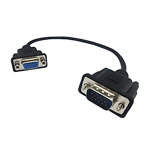 CERRXIAN 1ft VGA SVGA 15 Pin HD15 Male to Female Adapter Video Monitor Extension Cable for PC Laptop TV Porjector(mf)