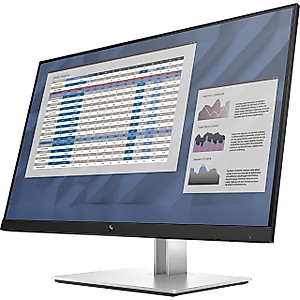 HP EliteDisplay E27 G4 27 Inch IPS LED Backlit Monitor, FHD 1920 x 1080, Blue Light Filter, HDMI, VGA, DisplayPort, Black
