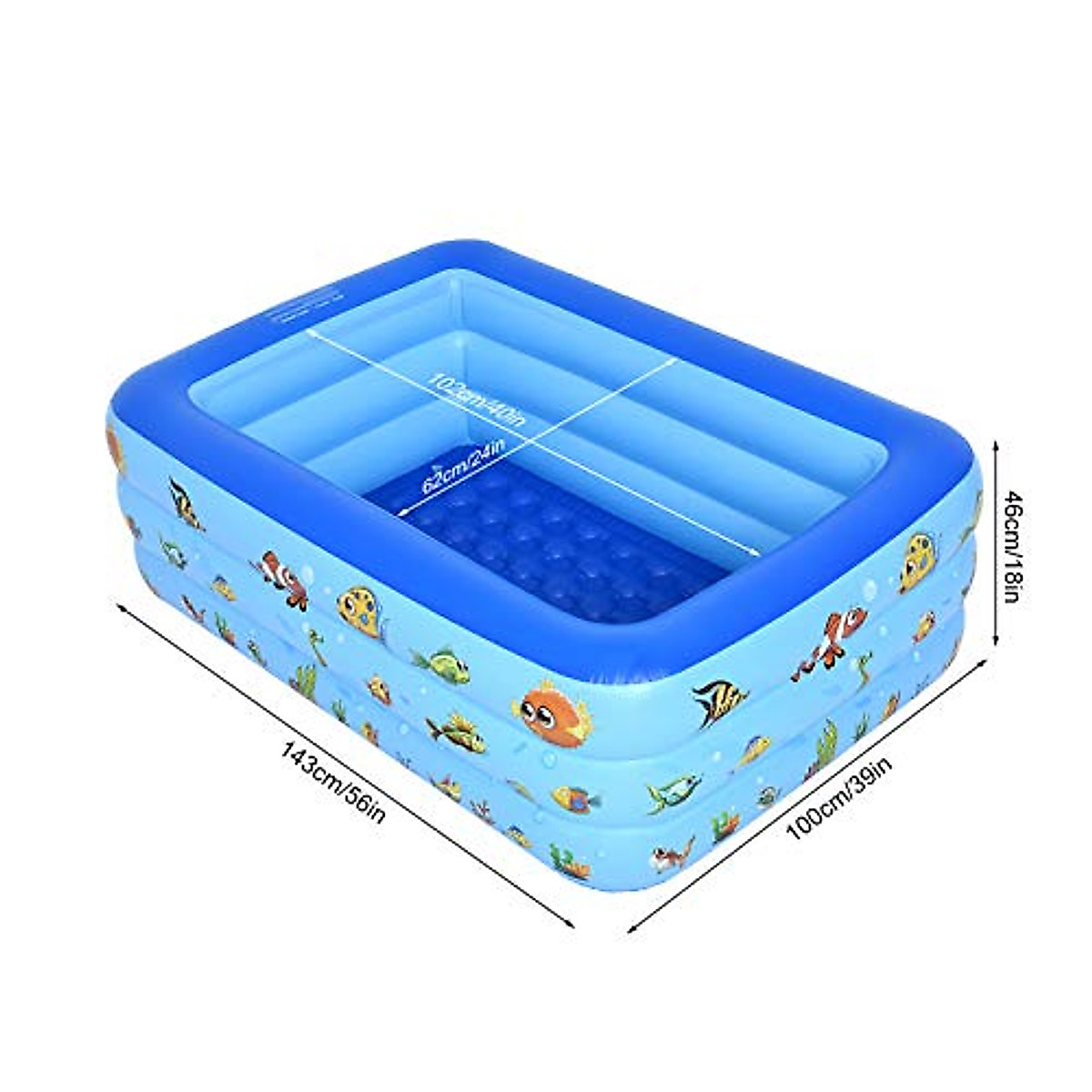 Inflatable Pool, 56" X 39"X 18" Swimming Pool for Toddlers, Adult, Kids, Infant, Full-Sized Inflatable Blow Up Kiddie Pool for Summer Swim Center, Outdoor, Garden, Backyard,