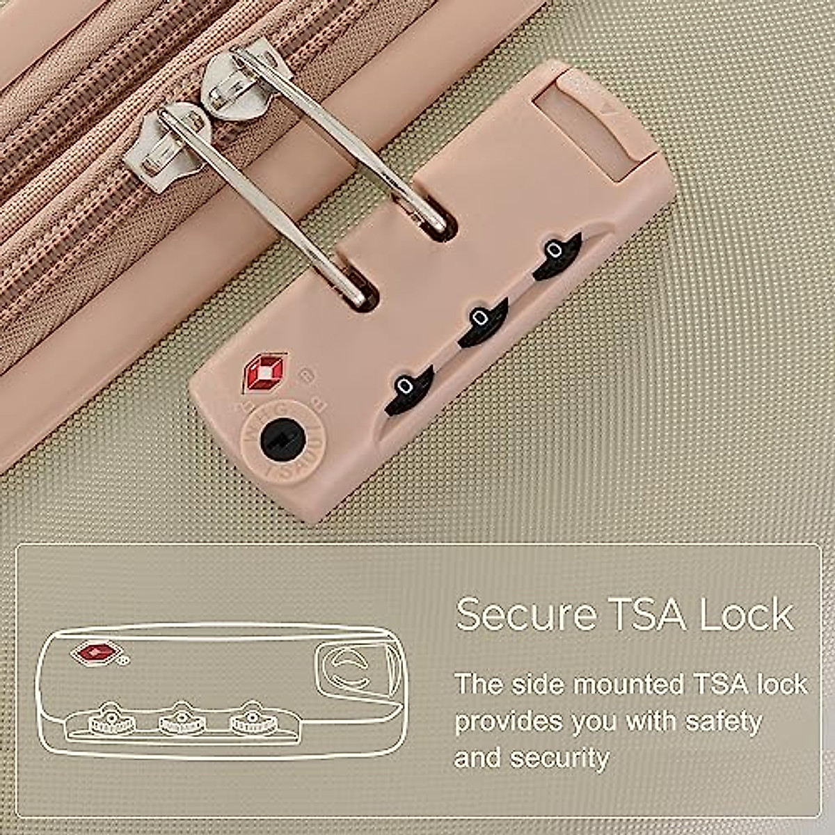 Merax 3 Pcs Expandable ABS Hardshell Luggage Sets with Spinner Wheel Suitcase TSA Lock Suit Case, Golden Green, (20/24/28)