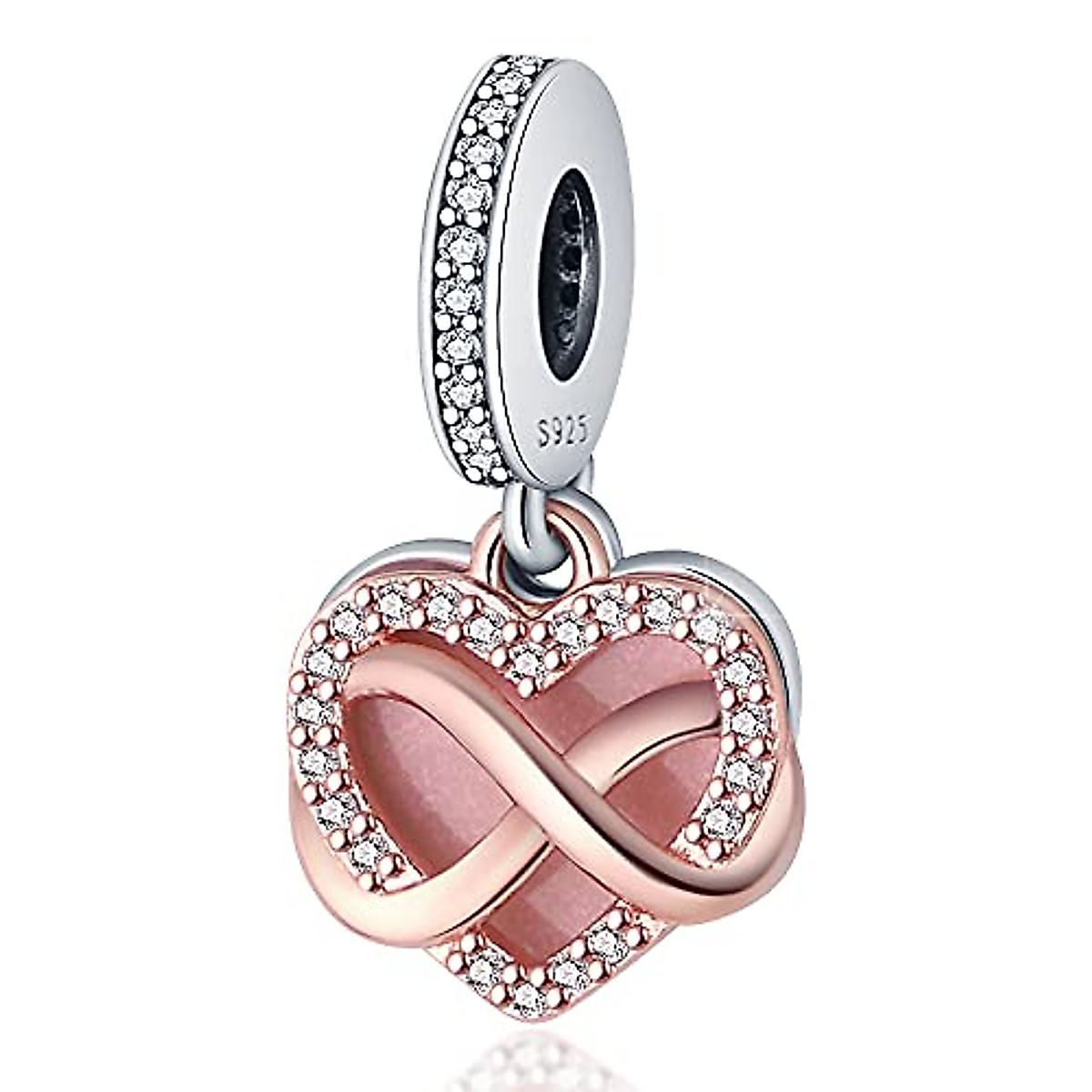 LONGLUCK 925 Sterling Silver Bead Charm for Pandora Charms Bracelets and Necklaces for Woman 5A Cubic Zirconias Dangle Pendant,Jewelry Bead