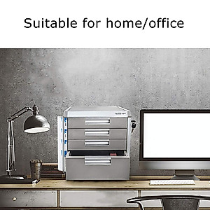 LEYT Desktop Drawer Organizer - 3/5/7 Tier Aluminum Alloy File Cabinet, Office Supplies, Increase Work Efficiency. (Size : 3 Layers)