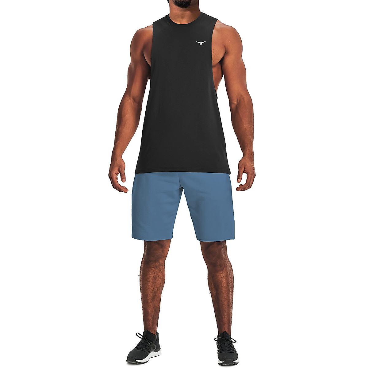 Project Titan Men's Workout Drop Arm Tank Top Cut Off Sleeveless Muscle Tank Gym Shirt
