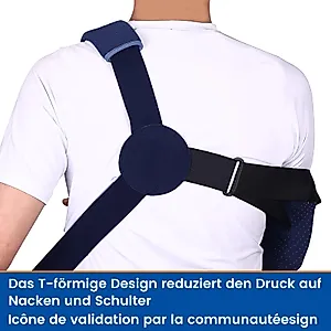 Willcom Arm Sling for Shoulder Injury with Waist Strap - Immobilizer Brace Support for Sleeping, Rotator Cuff Surgery(Comfort Version, Right, Medium, 28.5-41 inch)