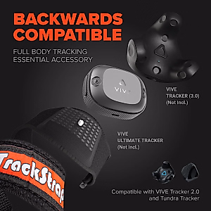 HTC 3 Pack VIVE Tracker (3.0) - with HTC VIVE SteamVR Base Station 2.0 for VIVE Pro, Rebuff TrackBelt + 2 TrackStraps Full Body Tracking VR Bundle