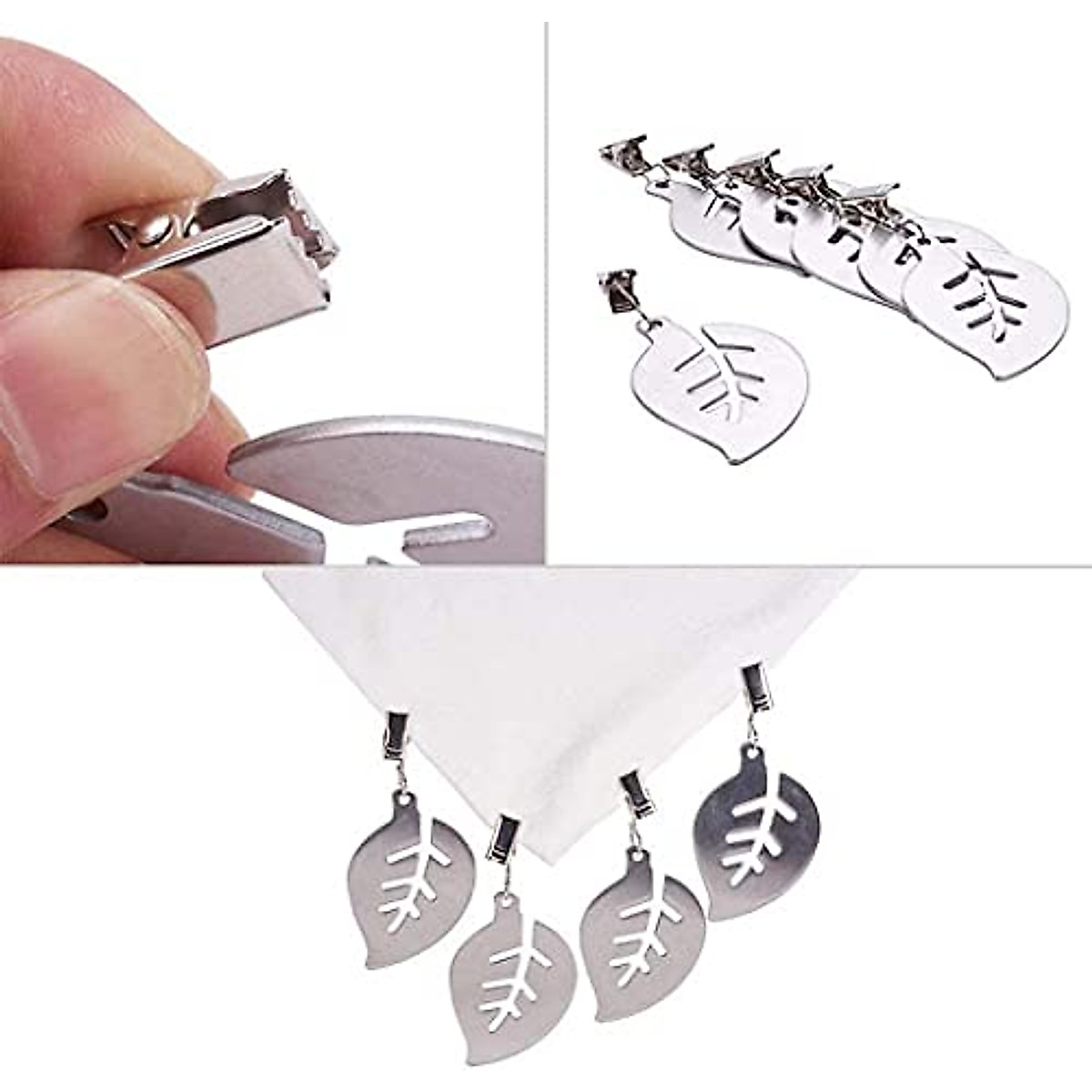 NT ling 4 Pieces Table Cloth Clips Stainless Steel Tablecloth Clips Table Cover Clamps Holder for Party Picnic Garden Home Indoor Outdoor Camping