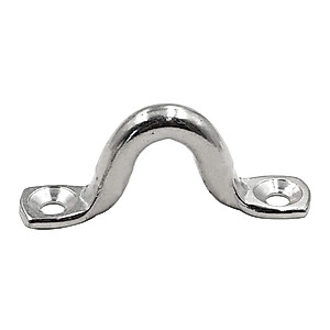 Eilumduo 6Pcs Stainless Steel 3.2" Bimini Pad Eye Straps, Tie Down, Kayak Deck Loops, Tie Down Anchor Point, Footman's Loop for Kayak Canoe Rigging ( M10 )