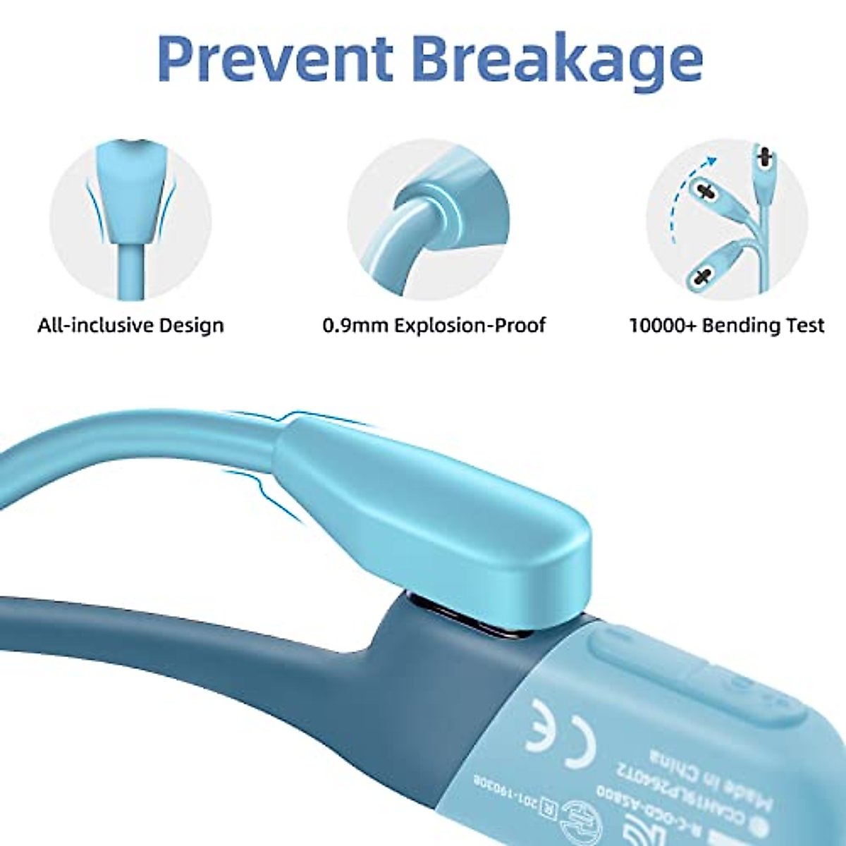 2Pack Replacement Charging Cable for AfterShokz Aeropex AS800 & Shokz OpenRun Pro & OpenRun & OpenRun Mini & OpenComm, Magnetic USB Charger Cord for AfterShokz Aeropex Bone Conduction Headphones, Blue