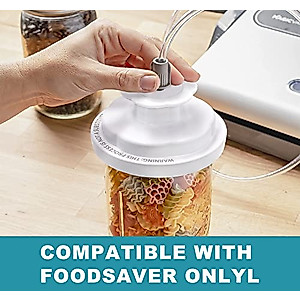 Electric Mason Jar Vacuum Sealer - Food Vacuum Saver Food Jar Protector Vacuum Seal Kit For Wide Mouth And Regular Mouth Mason Jars Compatible with FoodSaver