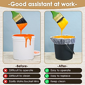 Windyun 60 Pcs Paint Strainer Bags 5 Gallon Fine Mesh Filter Bag Disposable Paint Strainer Bag 5 Gallon Bucket Strainer with Elastic Top Opening Hydroponic Filter Bag for Paint Gardening (White)