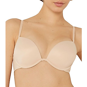Victoria's Secret Pink Wear Everywhere Super Push Up Bra, Padded, Smoothing, Bras for Women, Beige (34B)
