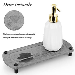 Ozzptuu Sink Caddy Instant Dry Kitchen Sink Organizer Sponge Holder for Kitchen Sink Diatomaceous Pedestal Stand Riser with Stainless Steel Feet Protection for Modern Home (Grey)