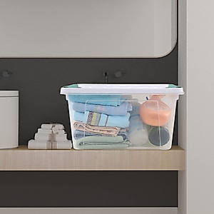 Ramddy 20 Quart Latching Storage Box, 6 Pack, Clear Plastic Container Bin