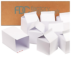 Pack of 48 White Party Favor Milk Cartons - Ready to Personalize Cafeteria Milk Gift Boxes for Wedding, Birthday Party, Baby Shower and Bridal Shower Favors (Size: 3" L x 3" W x 5" H)