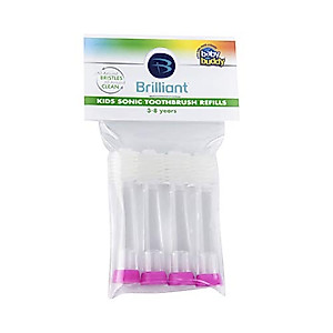 Brilliant Kids Sonic Toothbrush by Baby buddy - Replacement heads, Pink, 4Count