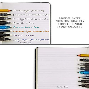 Jumping Fox Design Premium A5 Lined Journal Hardcover Notebook, Medium 5.6 x 8.4 inches, 100gsm Quality Paper, Numbered Pages, Inner Pocket, Unique Leatherette, Twilight Blue