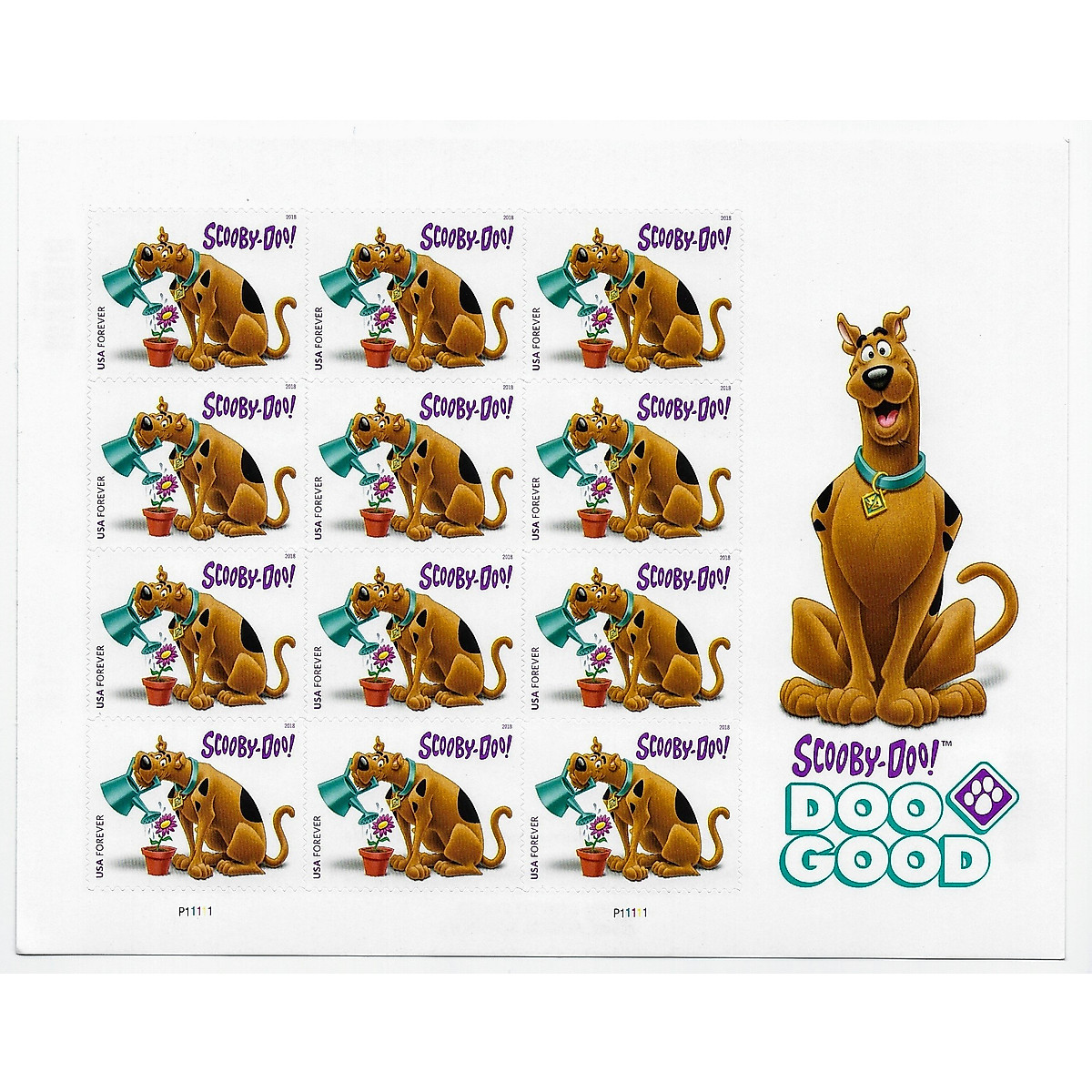 USPS Scooby-Doo! Pane of 12 First-Class Forever Stamps Scott 5299