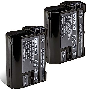 BM Premium 2 Pack of EN-EL15B Batteries for Nikon Z6, Z7, D780, D850, D7500, 1 V1, D500, D600, D610, D750, D800, D800E, D810, D810A, D7000, D7100, D7200 Digital Cameras