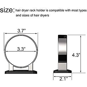 Fysupotsu Hair Dryer Holder Wall Mount,Self Adhesive Hair Tool Organizer Storage,Bathroom Hair Accessories Organizer,Blow Dryer Holder No Drilling (Black)