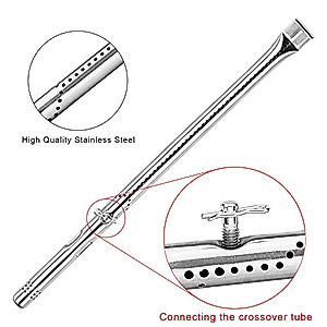 Uniflasy Replacement Parts Kit for Charbroil Performance 5 Burner 463347519, 475 4 Burner 463347017, 463673017, 463376018P2, Heat Plate Tent Shield, Grill Burner Pipe, Adjustable Crossover Tube