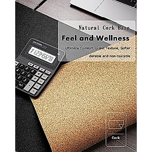YSAGi Double-Sided Desk Pad, Leather Desk Mat, Eco Cork Desk Pad Protector, Large Mouse Pad for Desk, Waterproof Desk Blotter Pad, Desk Writing Pad for Office Work/Home(23.6"x13.7",Black+Cork)